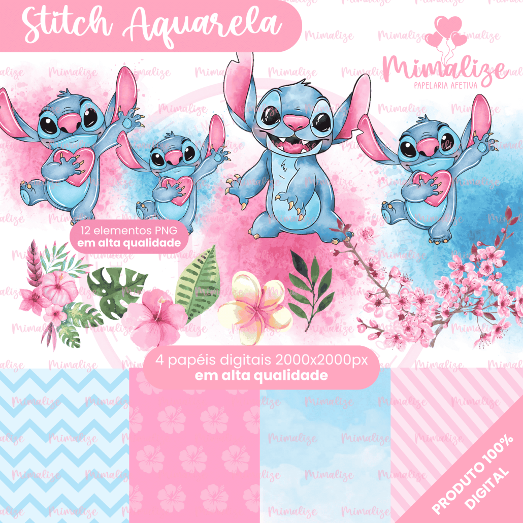 Stitch Aquarela (Kit Digital) – Mimalize